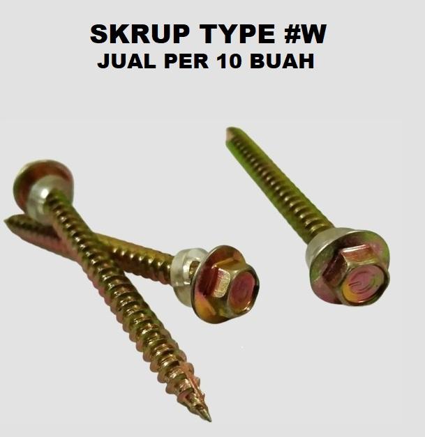 Jual Per 10 buah Skrup Kayu W 12 x 4 inch Sekrup Roofing Lancip Panjang ...
