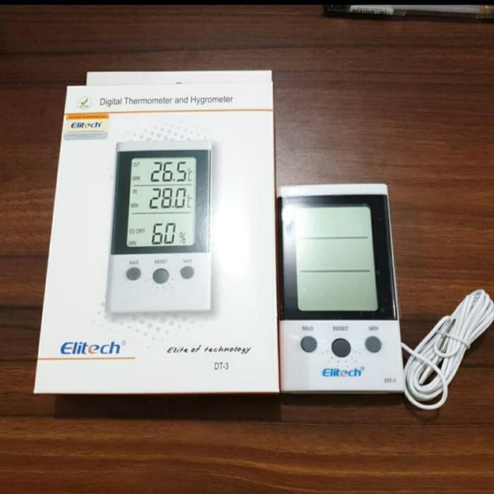 Jual Thermometer Hygrometer Digital Indoor Outdoor Elitech DT-3 + Sertifikat Kalibrasi - Kota ...