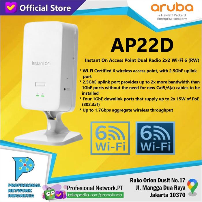 Promo HPE Networking Instant On AP Dual Radio 2x2 Wi-Fi 6 (RW) AP22D ...