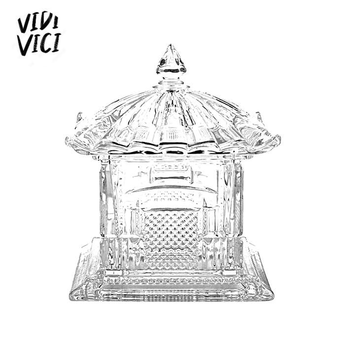 Jual Toples kaca wadah Kue dan Permen bentuk villa atau temple atau ...