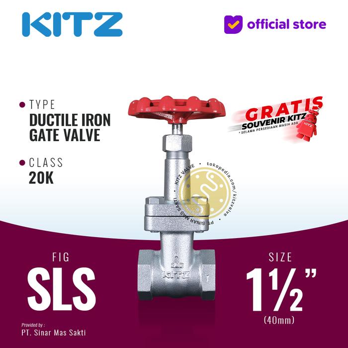 Promo Gate Valve Ductile KITZ Fig. 20 SLS , 1 1/2" - 40A - 40mm , Drat ...