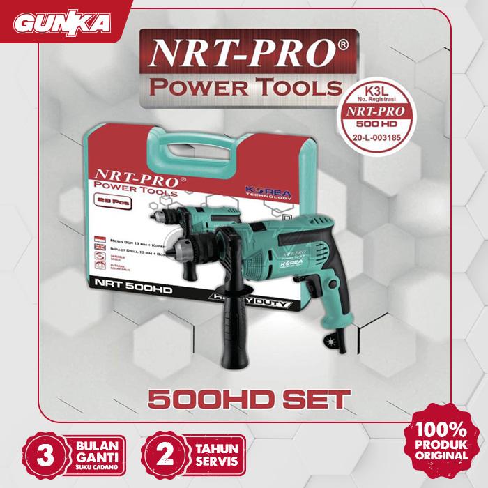 Promo Impact Drill +Acc 28-Set (13 mm 450 W) NRT-Pro 500HD Mesin Bor ...