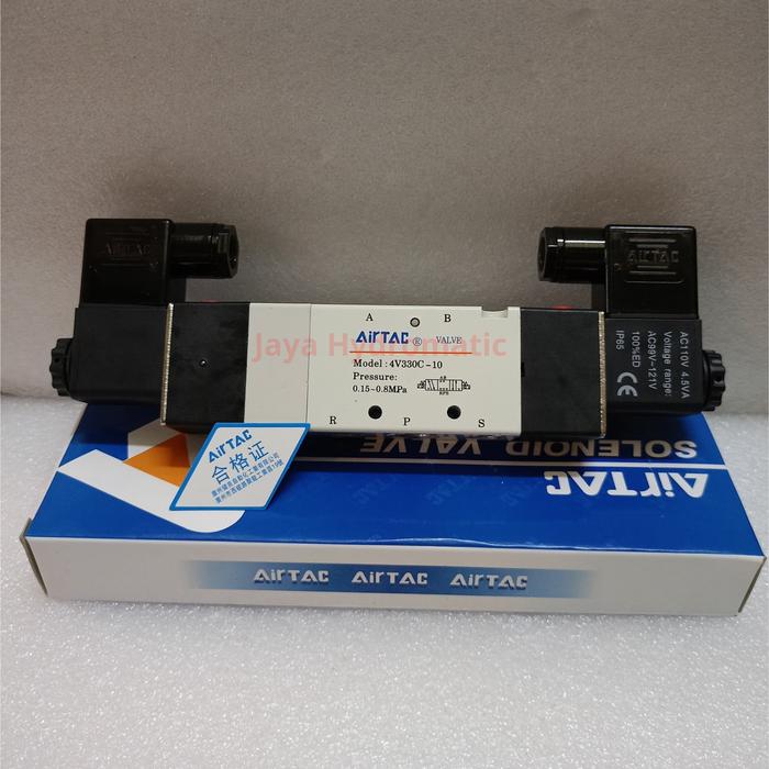 Jual Solenoid Valve Pneumatic Close Centre AIRTAC 4V330C-10 - Coil ...