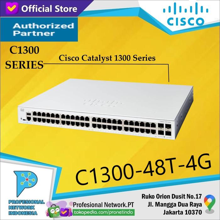 Promo Cisco C1300-48T-4G Managed Switch, Catalyst 1300 48-port GE, 4x1G ...