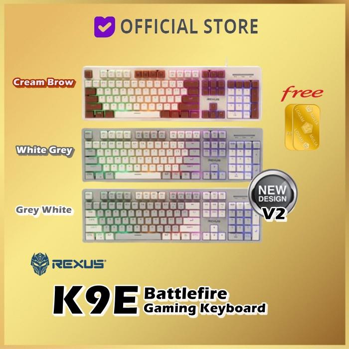 Jual Rexus K9E V2 Battlefire Gaming Keyboard K9 E - Grey-White ...