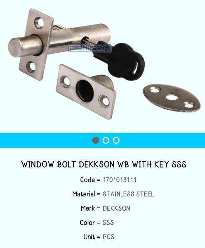 Jual Kunci Shaft WINDOW BOLT DEKKSON WB WITH KEY SSS - Jakarta Barat ...