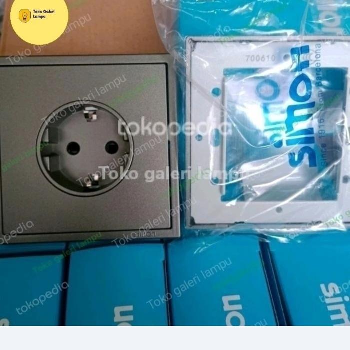 Jual STOP KONTAK SIMON i7 GRAY/STOP KONTAK SCHUKO SIMON i7 GRAY - frame ...