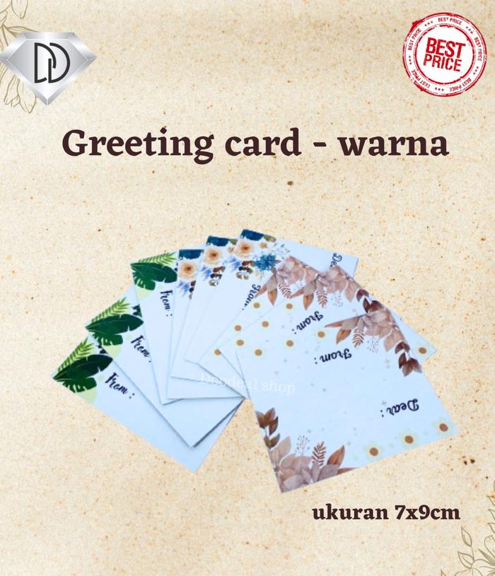 Jual (1 pak = 50pcs) greeting card bahan duplex dikirim random, kartu ...