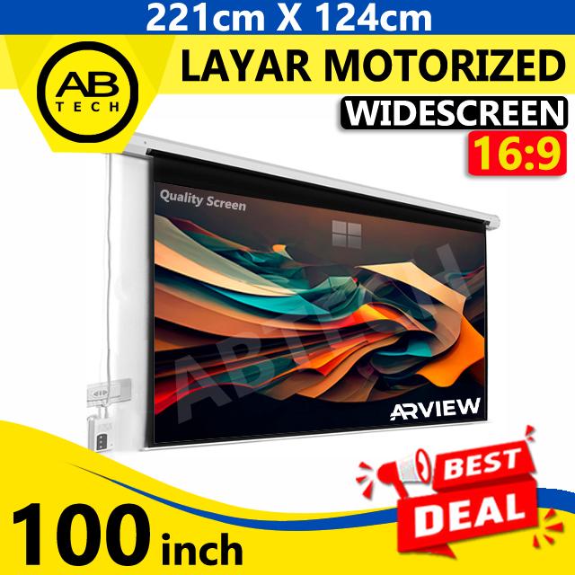 Jual Layar Proyektor Motorized 100" Ratio 16:9 - Screen Projector ...