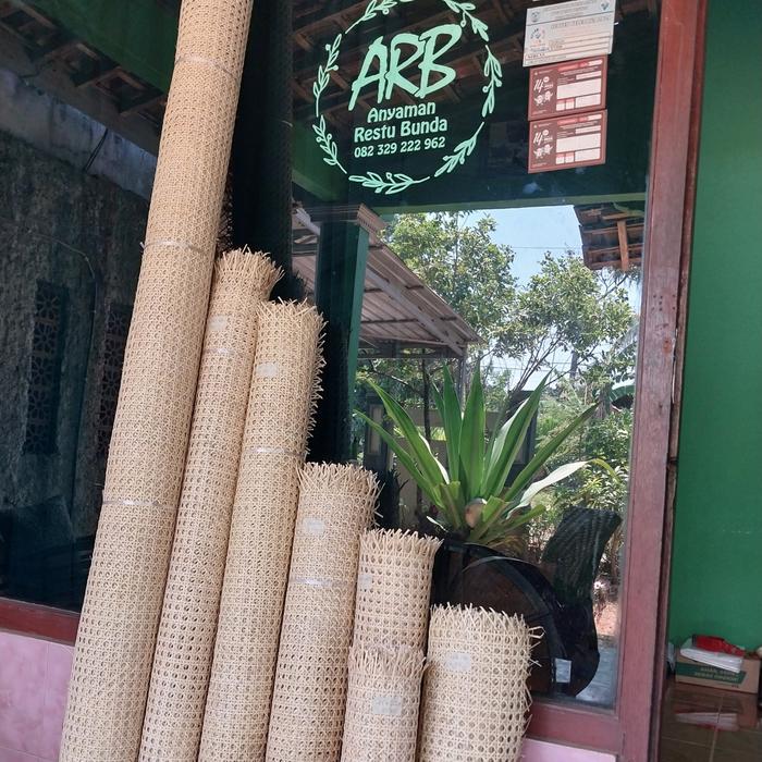 Jual anyaman rotan lembaran kembang tanjung / mata ayam / webbing ...