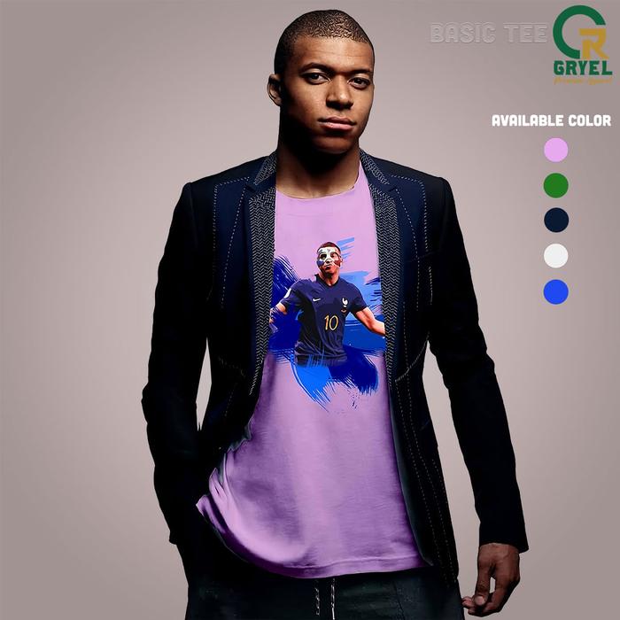 Jual T Shirt Kaos Distro Euro 2024 Mbappe Mask Baju Perancis Mbappe ...