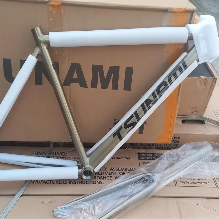 Jual Frame + Fork Sepeda fixie Tsunami SNM 100 alloy Fixed gear bonus ...