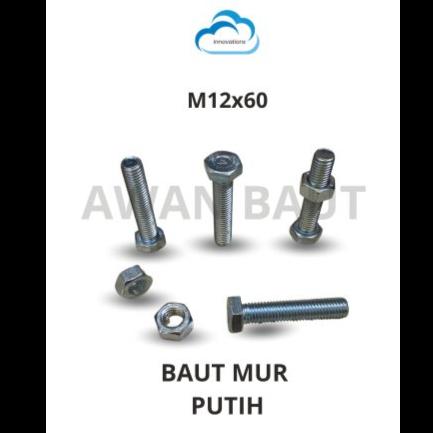 Jual Baut dan Mur Putih M12 Bold Nut 4.6 - 12x40 - Kab. Bogor - Awan ...