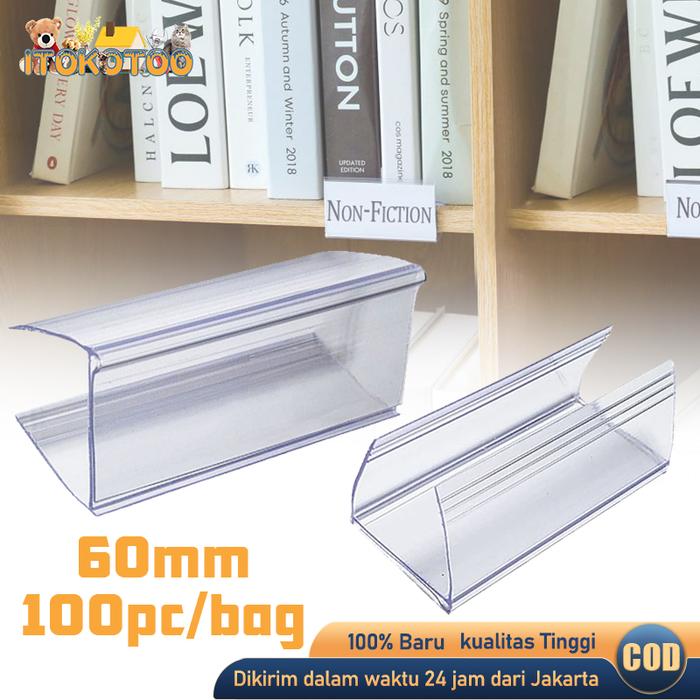 Jual 100pcs Price Tag Label Plastik Tag Holder PVC untuk Wood Shelf ...