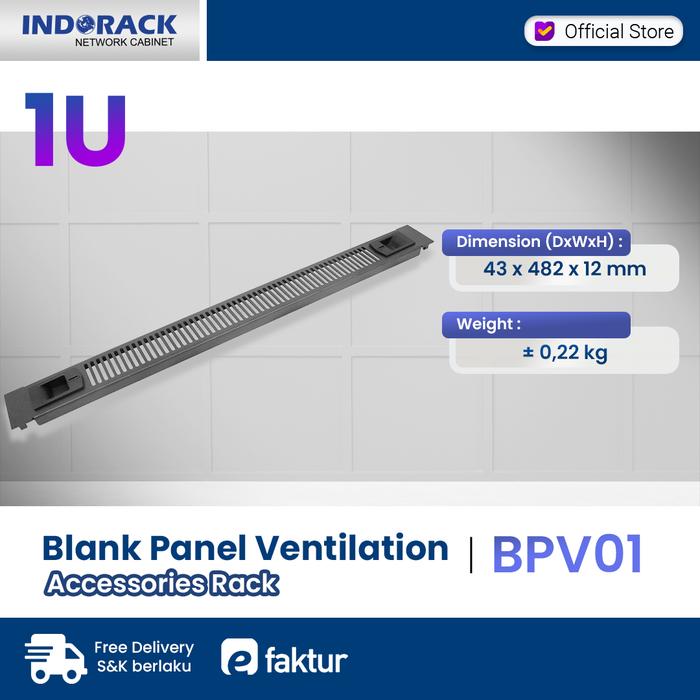 Jual Indorack Blank Panel Ventilation 1U Accessories Penutup Celah Rack ...