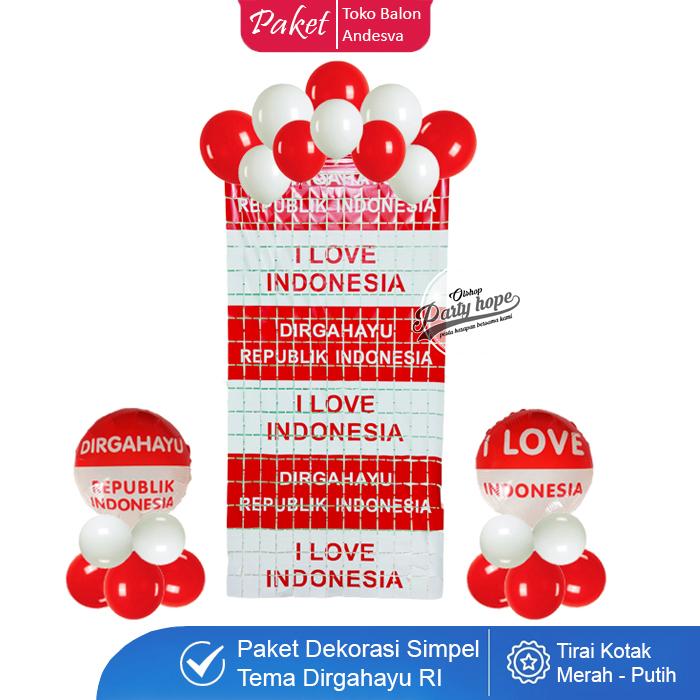 Jual Paket Dekorasi Dirgahayu RI Background Tirai i Love Indonesia ...