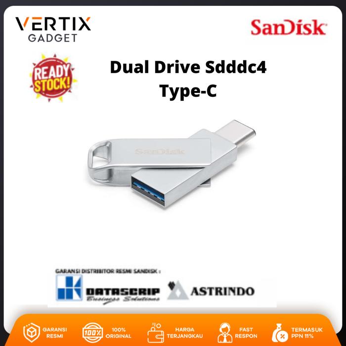 Jual Sandisk OTG 128GB USB Type-C USB 3.1 Sdddc4 Dual Drive Luxe ...