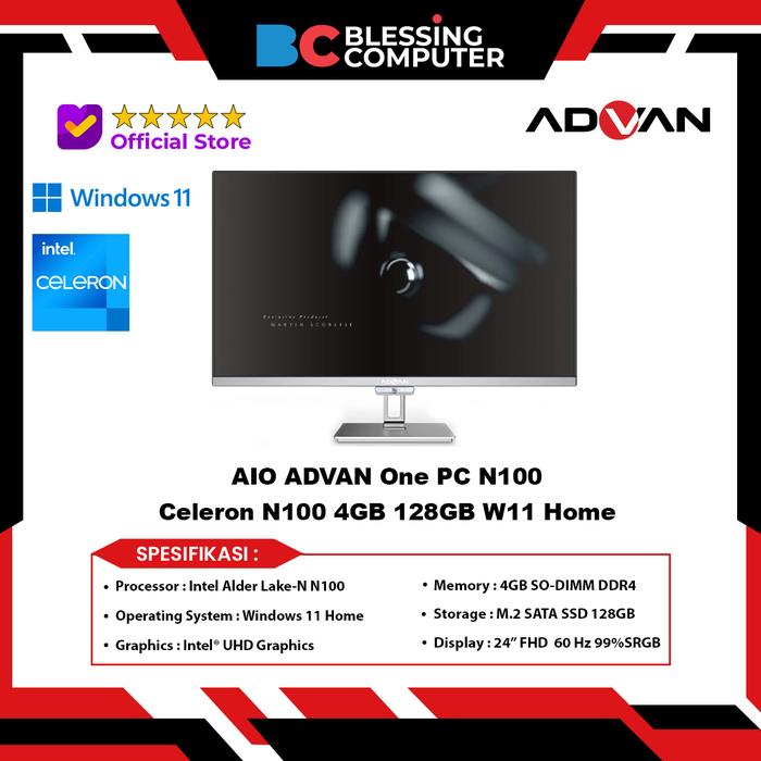 Promo AIO ADVAN One PC N100 Celeron N100 4GB 128GB W11 Home White Cicil 0% 3x - Kota Denpasar ...