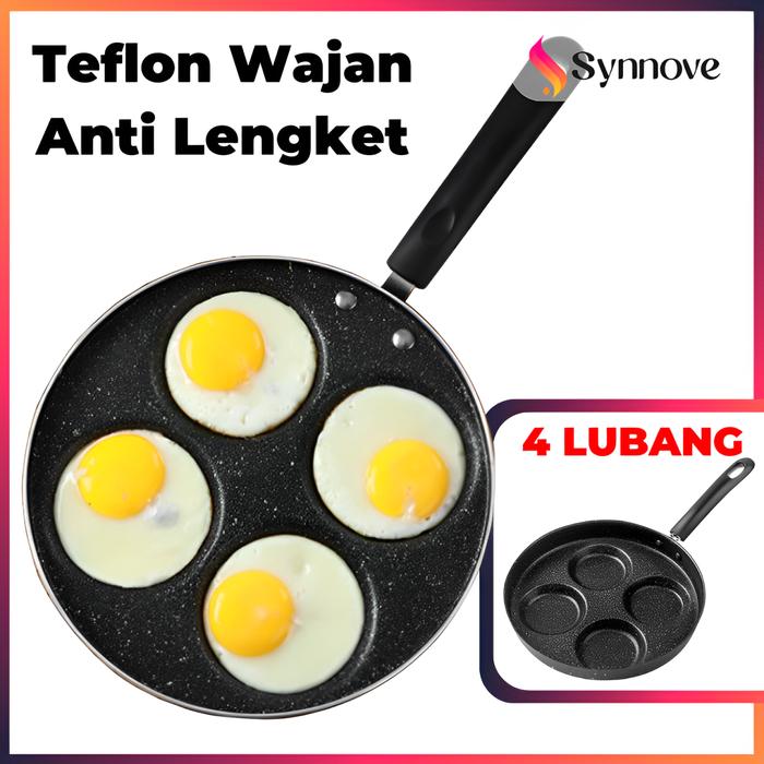 Promo Teflon Anti Lengket 4 Lubang Wajan Penggorengan Telur Pancake ...