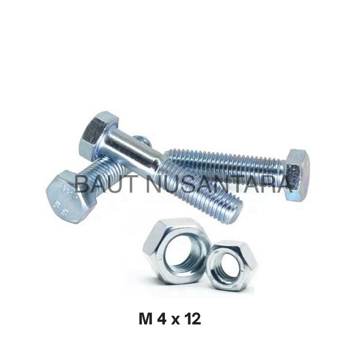 Jual Baut Mur Putih / BMP M4 x 12 Baut Mur Hexagon - Jakarta Barat - Baut Nusantara | Tokopedia