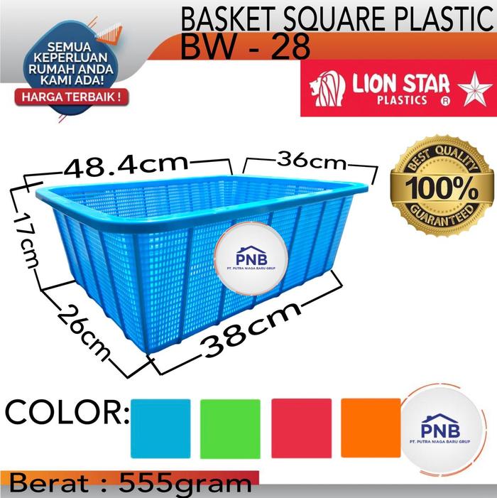 Jual Keranjang Segi BW-28 LION STAR Tempat Wadah Plastik Serbaguna ...