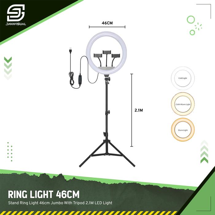 Jual Paket Stand Ring light 45Cm Jumbo Ring With Tripod 2.M RGB LED ...