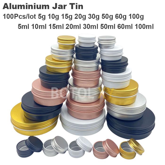 Jual Pot Jar 10 15 20 30Gram Tin Aluminium Kaleng Pomade 10gr 15gr 20gr ...