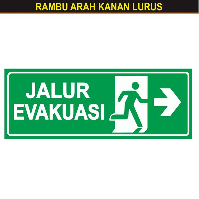 Jual Stiker Vinyl Rambu Jalur Evakuasi Darurat / Jalur Evakuasi Tanggap ...