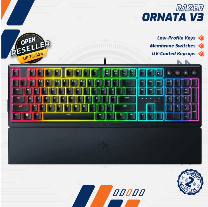 Promo Keyboard Razer Ornata V3 - Low-Profile Mecha Membrane RGB Keyboard Cicil 0% 3x - Kab ...