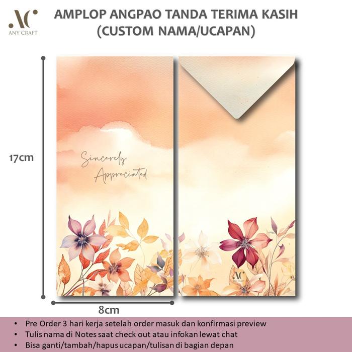 Jual Amplop terima kasih amplop thank you amplop custom nama cetak (PO ...