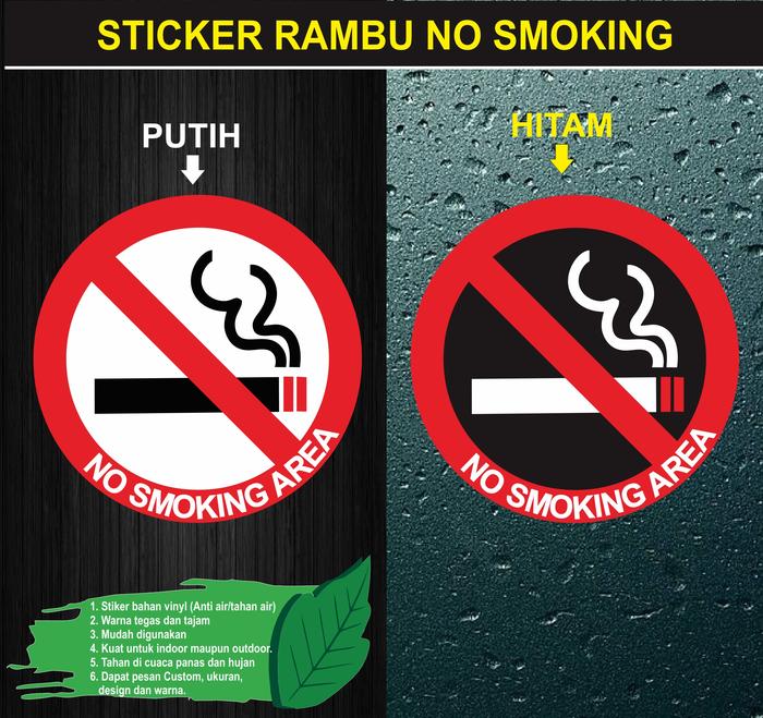 Jual Stiker Vinyl Rambu Dilarang Merokok / Rambu Larangan Merokok ...