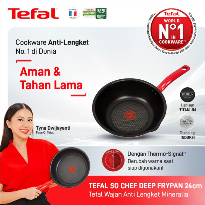 Promo Tefal Wajan Induksi Penggorengan Anti Lengket So Chef Deep Frypan 24cm - - Tefal Indonesia ...