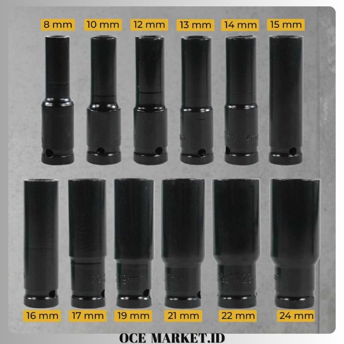 Jual Mata Kunci Shock Panjang Socket Wrench Hex 1/2 Inch 8-24mm Desain ...