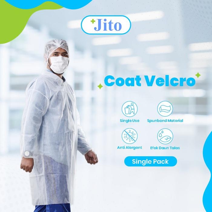 Promo JITO Coat Velcro Jas Lab Disposable Spunbond - XL - Jakarta Selatan - proteksimax | Tokopedia