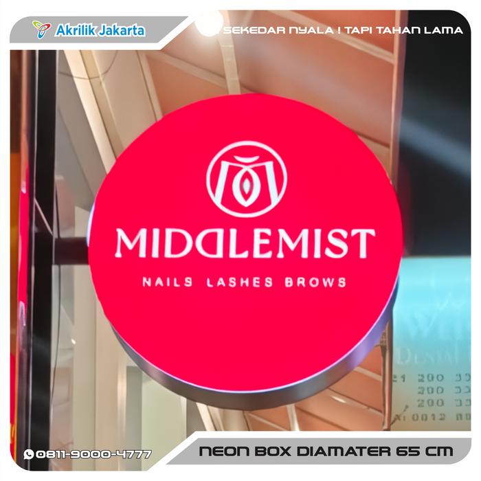 Jual Neon box LED | Neon Sign plat galvanis anti karat bulat 65cm - 2 ...