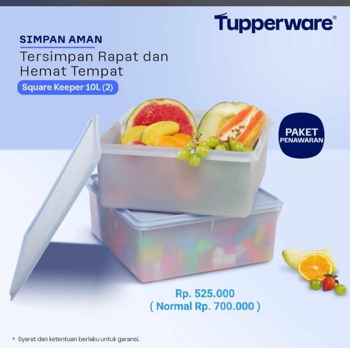 Jual TUPPERWARE SQUARE KEEPER (2) - BOX SERBAGUNA 10L BUY 1 GET 1.jpg ...