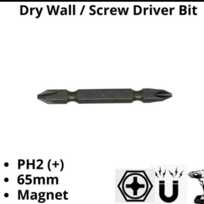Jual screw driver bit mata obeng angin Ph 2 x 65 mm bahan baja - plus ...