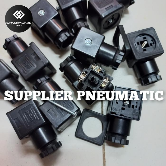 Jual Socket DIN plug body besar pin 3 / kaki 3 penutup coil solenoid ...