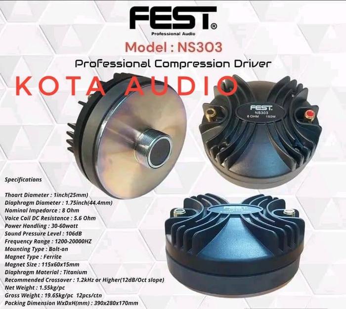 Jual Driver Tweeter FEST NS303 / NS 303 ORIGINAL Model Drat Voice Coil 1.75 / 44.4 mm / 44,4 mm ...