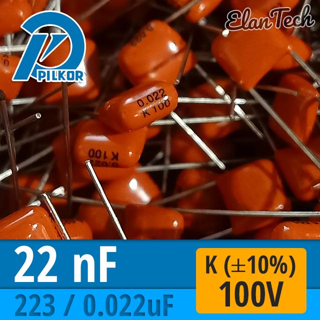 Jual Kapasitor MKT 22nF 100V Pilkor 223 22n Orange Capacitor Elantech ...