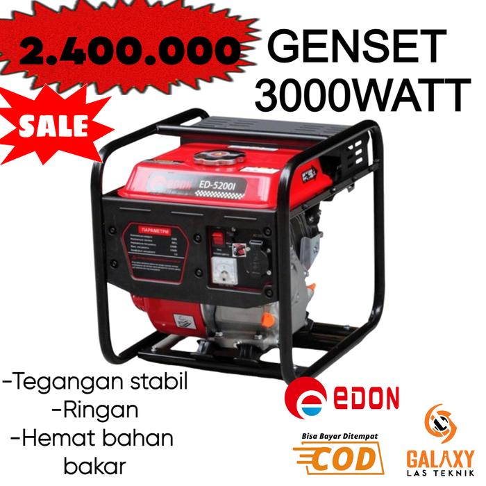 Jual genset edon generator PT-3800D GENSET EDON PT-3800 FULL COPPER ...