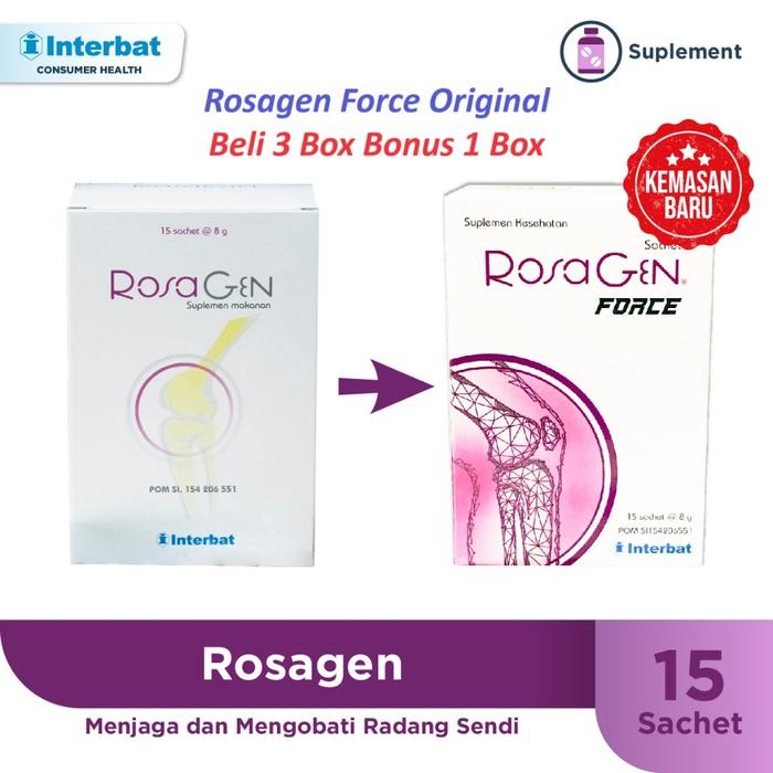 Promo Rosagen Box 15 Sachet Original Asli Untuk Kesehatan Tulang Dan ...
