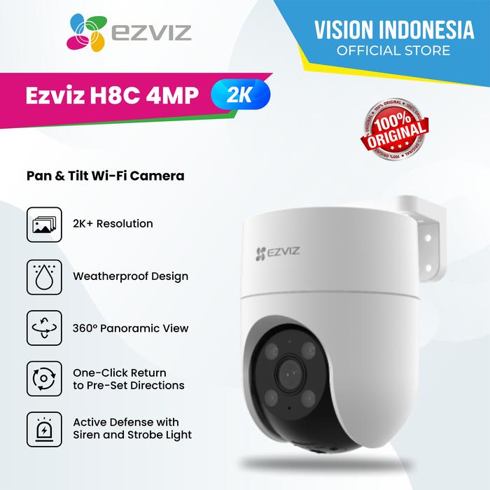 Jual EZVIZ H8C 4MP Outdoor Pan & Tilt Wifi IP Camera Auto Tracking ...