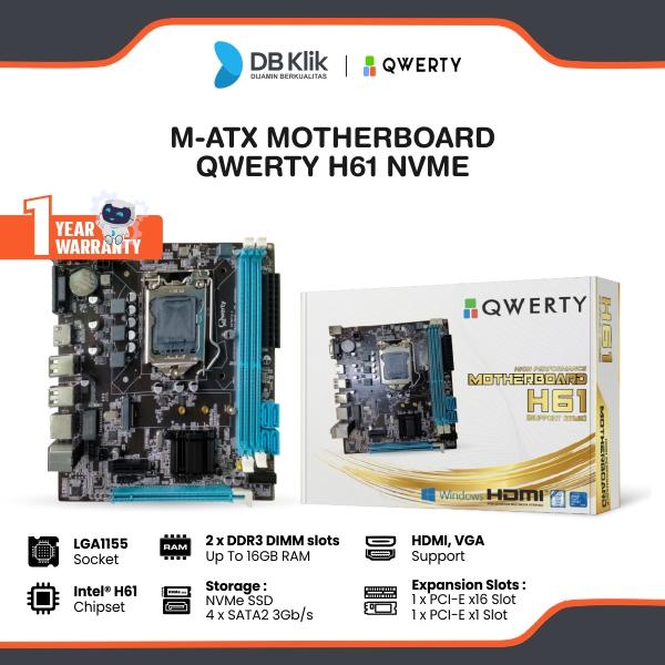 Jual Motherboard Qwerty H61 Nvme LGA1155 Micro-Atx Ddr3 - Jakarta Pusat ...