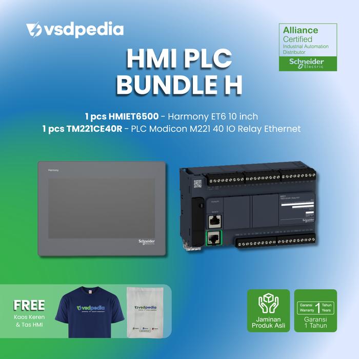Promo Bundle Schneider HMI Easy Touch Panel 10inc HMIET6500 ...