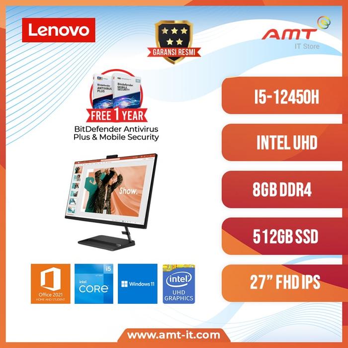 Promo Lenovo IdeaCentre AIO 3 27IAP7 i5-12450H 8GB 512GB SSD W11+OHS 27" FHD IPS Cicil 0% 3x ...