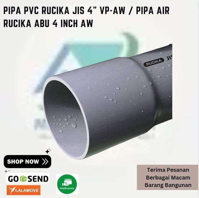 Jual PIPA PVC RUCIKA JIS 4" VP-AW / PIPA AIR RUCIKA ABU 4 INCH AW ...