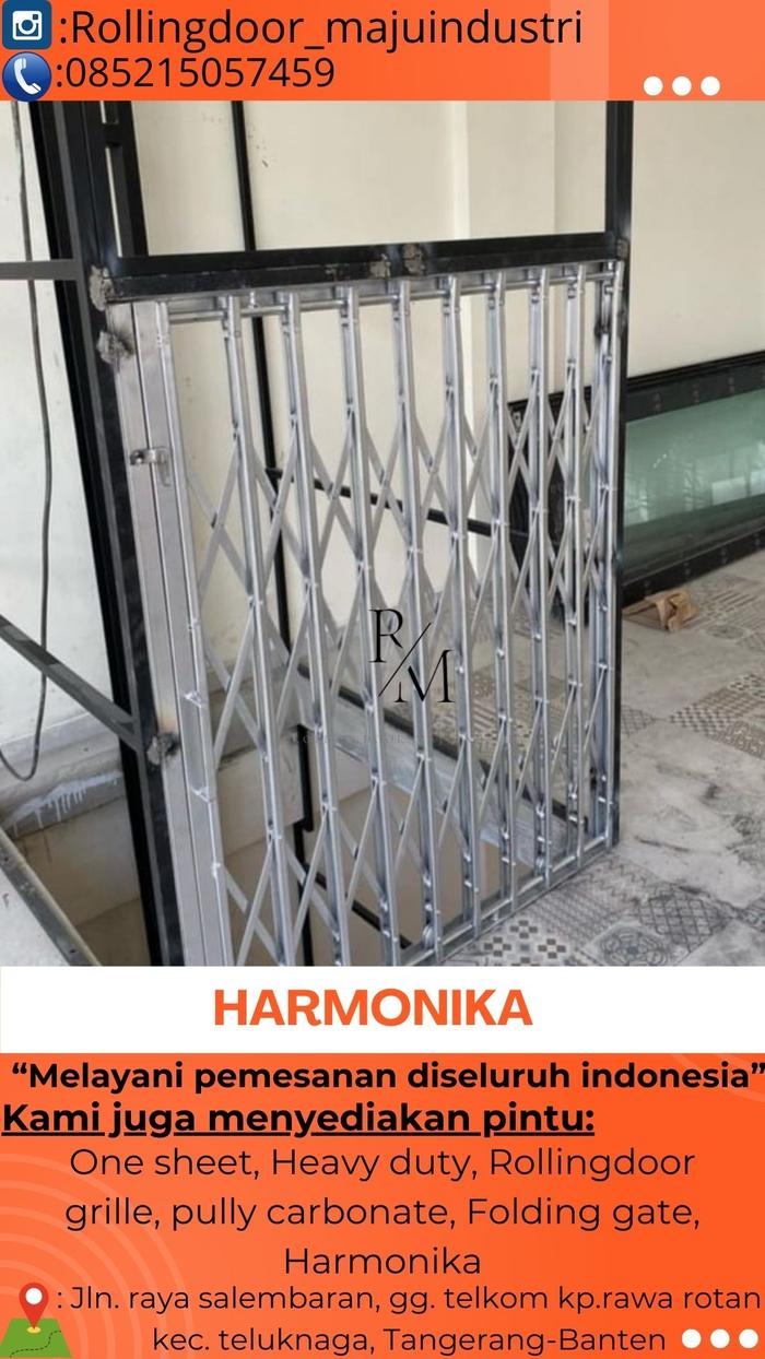 Jual Pintu harmonika standar, pintu plat besi geser kanan kiri untuk ...