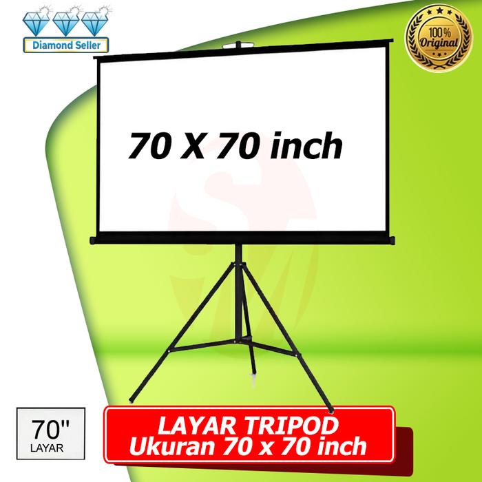 Promo Layar Projector Tripod Portable Screen 70 X 70 inch Cicil 0% 3x ...