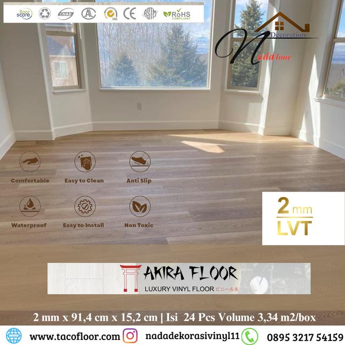 Jual lantai vinyl akira | vinyl flooring motif kayu tebal 2 mm harga ...